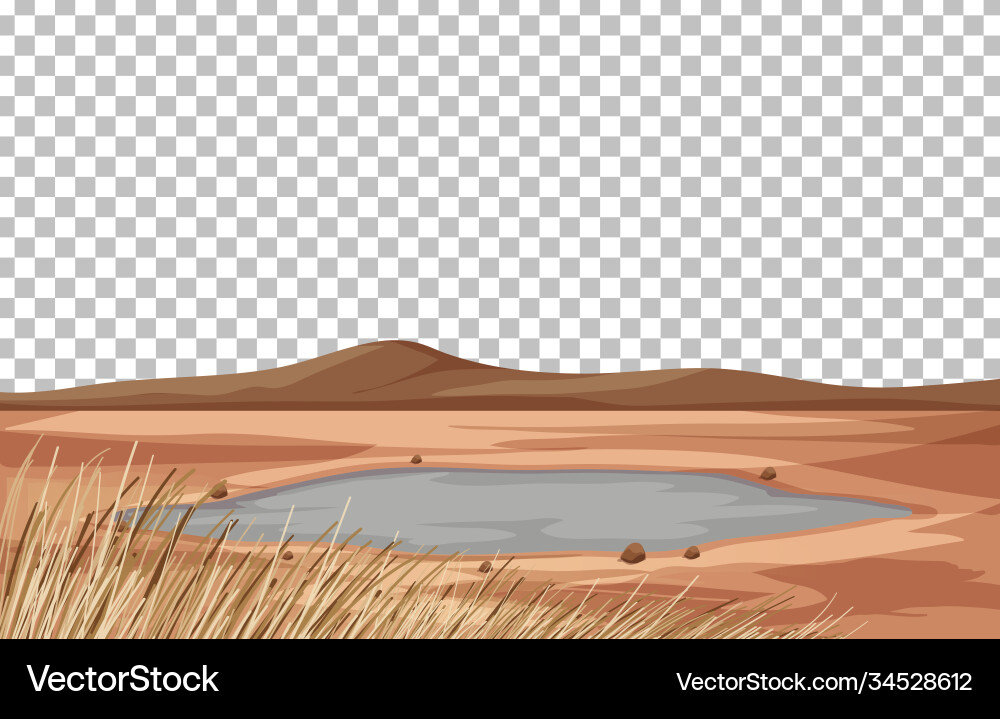 Dry land landscape on transparent background Vector Image