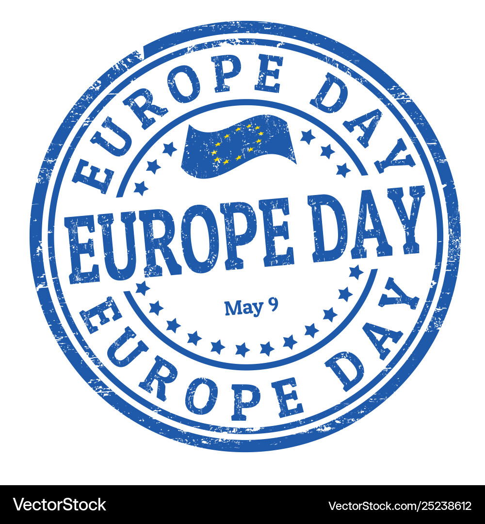 Europe day sign or stamp Royalty Free Vector Image