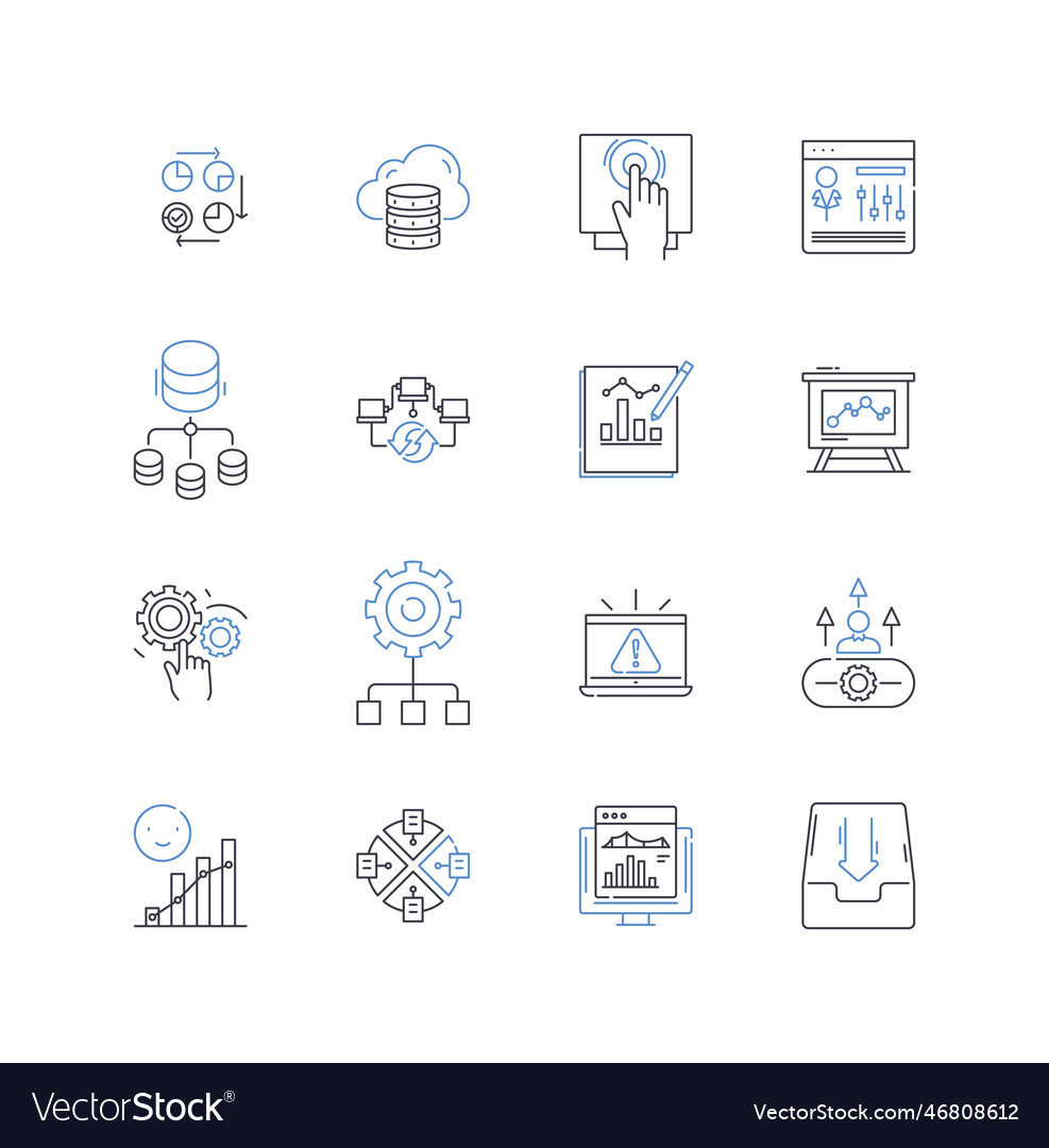 Findings and technology line icons collection Vector Image