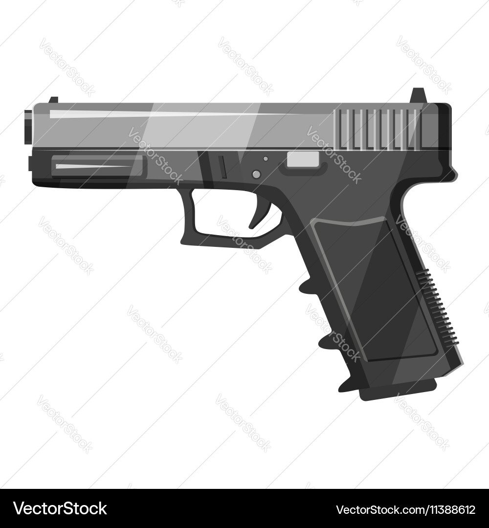 Gun icon gray monochrome style Royalty Free Vector Image