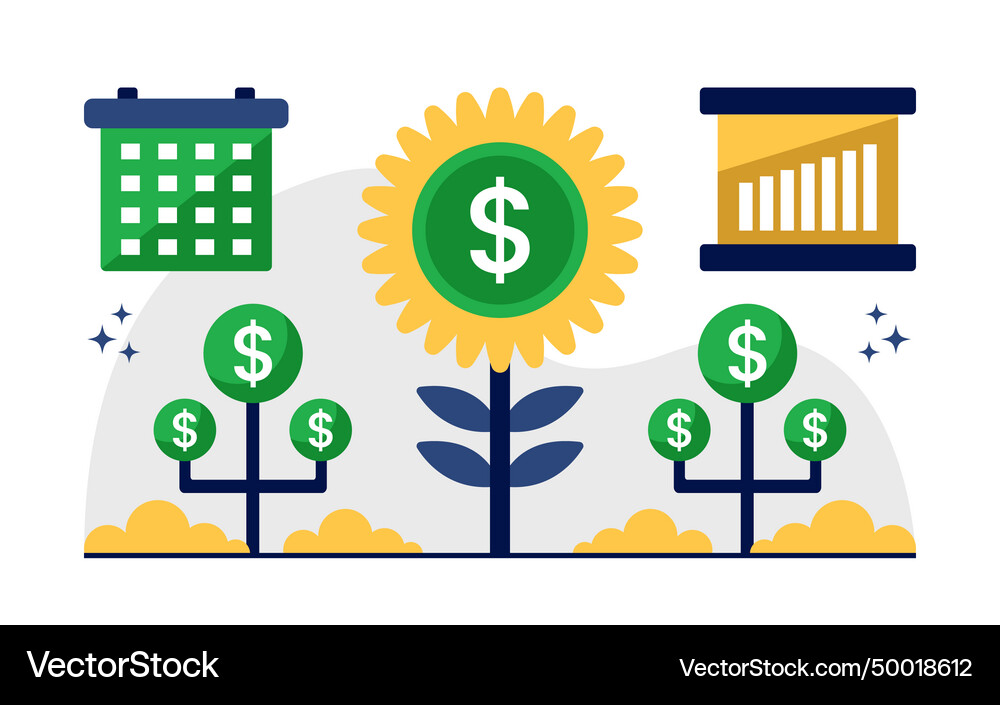 Investment finance flat Royalty Free Vector Image