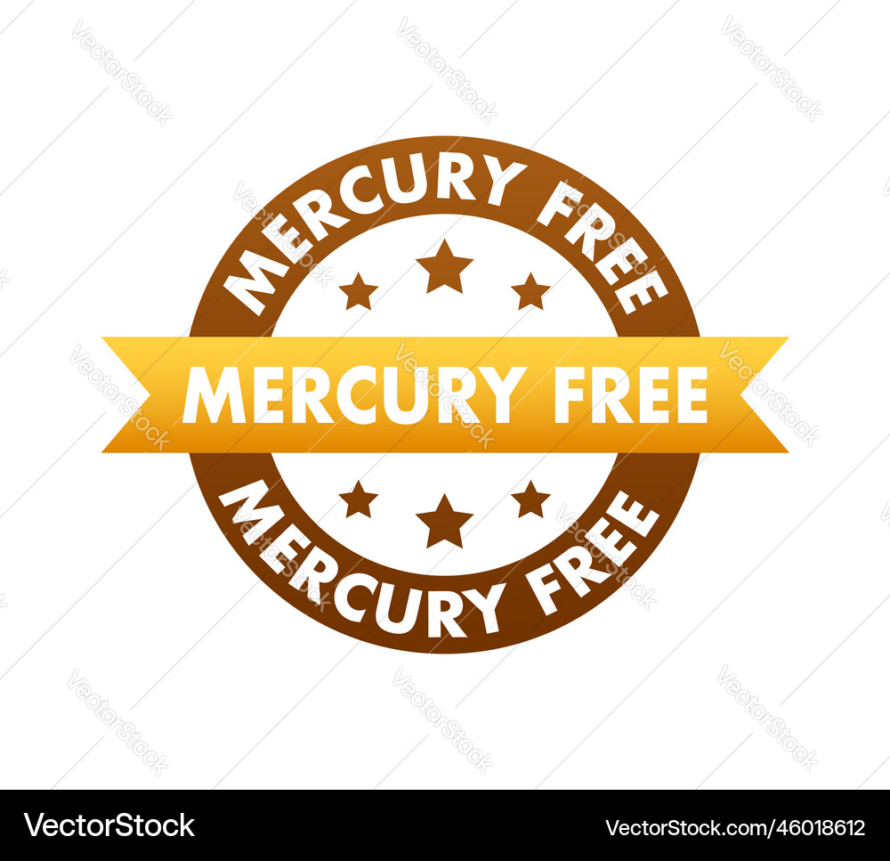 Mercury free sign label stock Royalty Free Vector Image