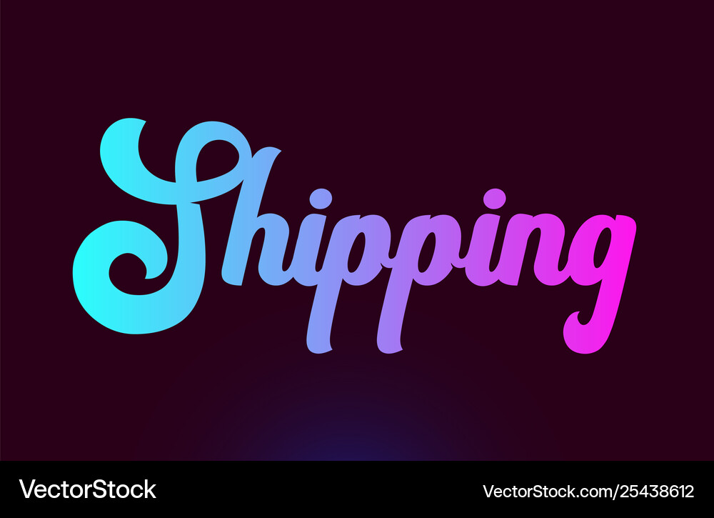 Shipping pink word text logo icon design Vector Image