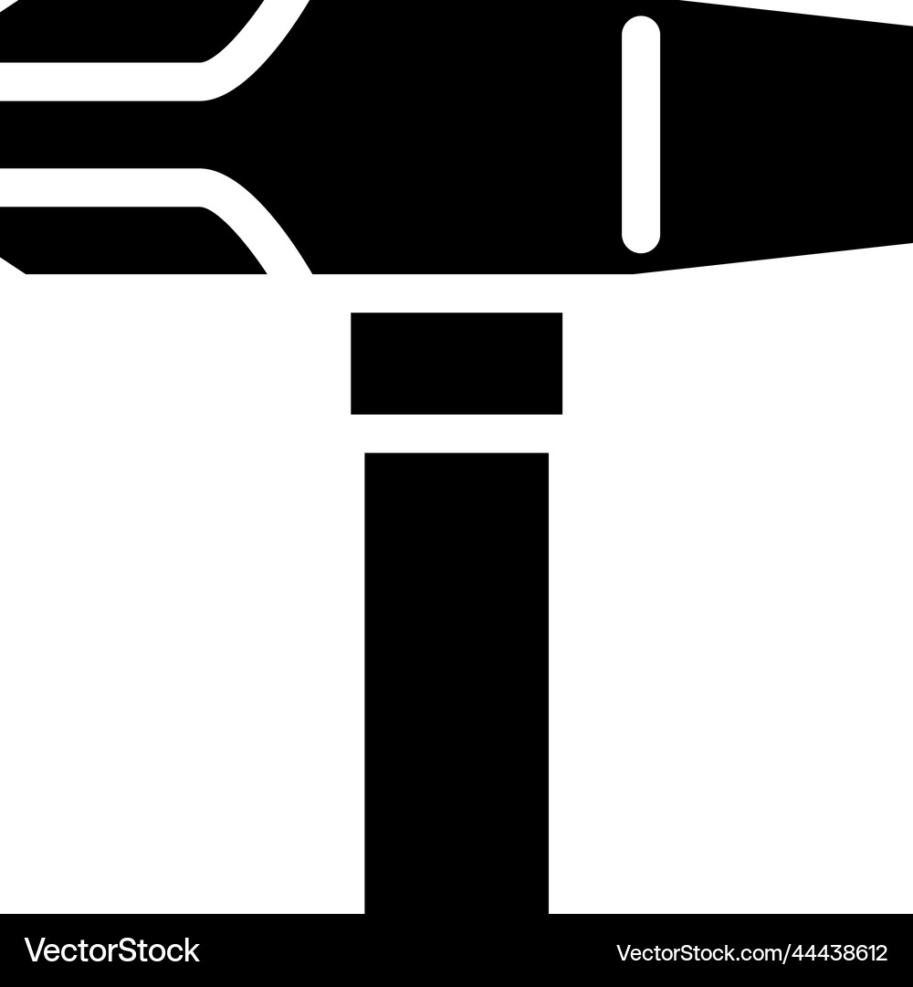 Straight peen hammer glyph icon Royalty Free Vector Image