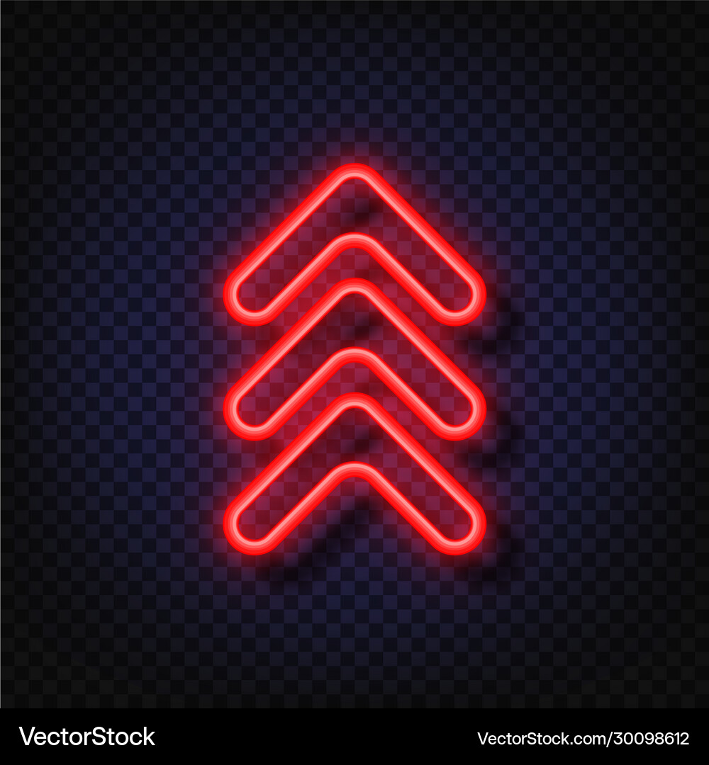 Swipe up neon sign glowing neon arrow pointer Vector Image