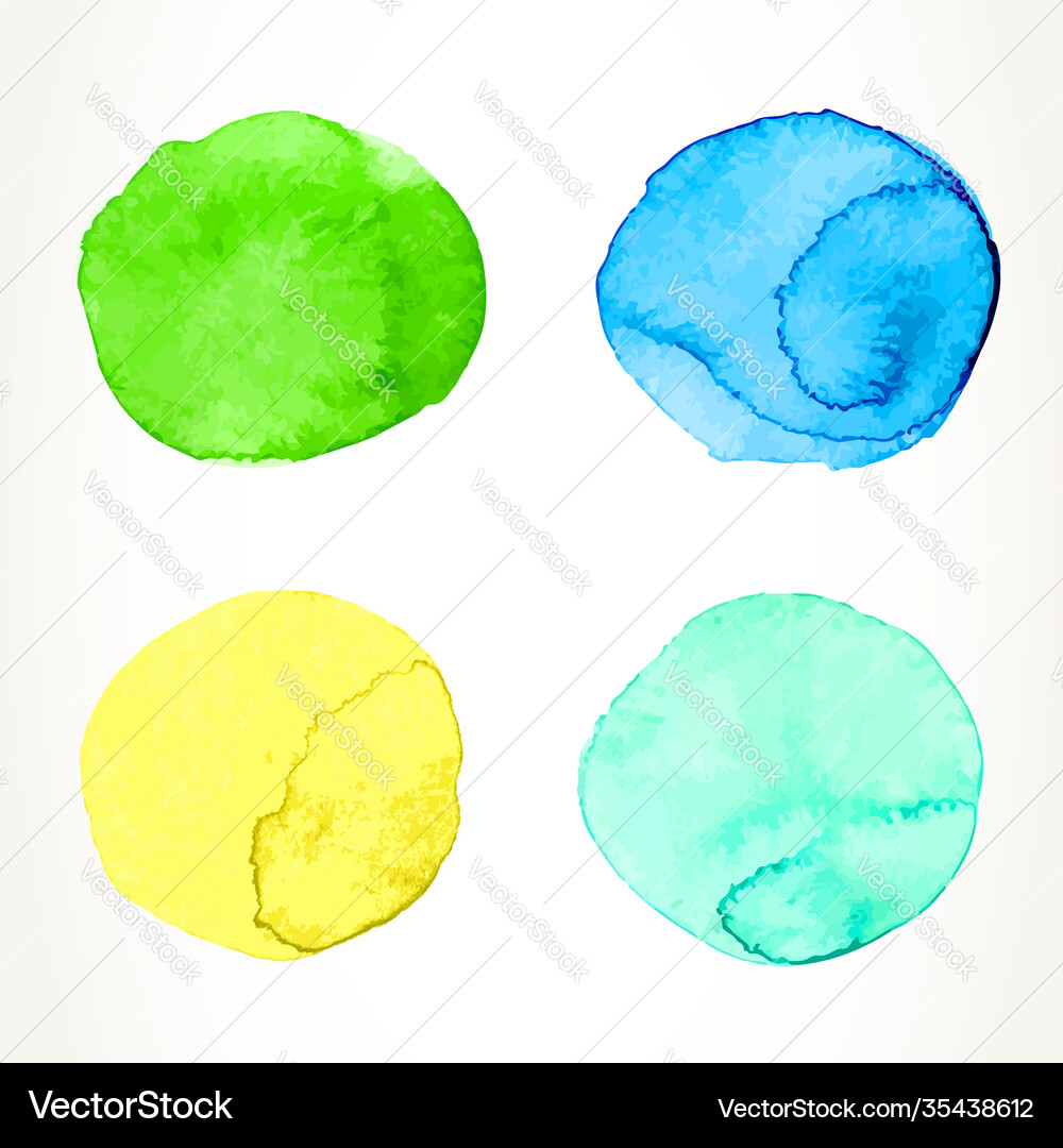 Watercolor circles set Royalty Free Vector Image