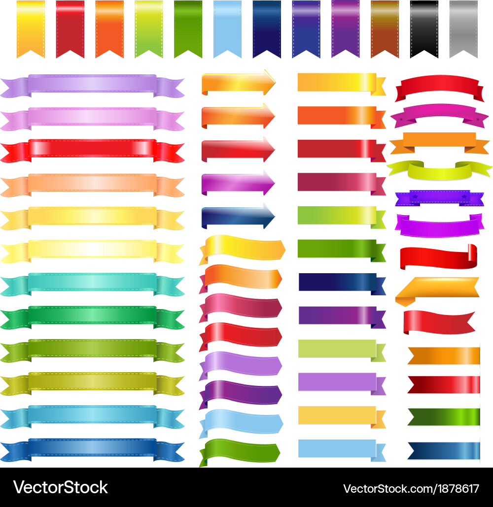 Big color web ribbons and arrows Royalty Free Vector Image