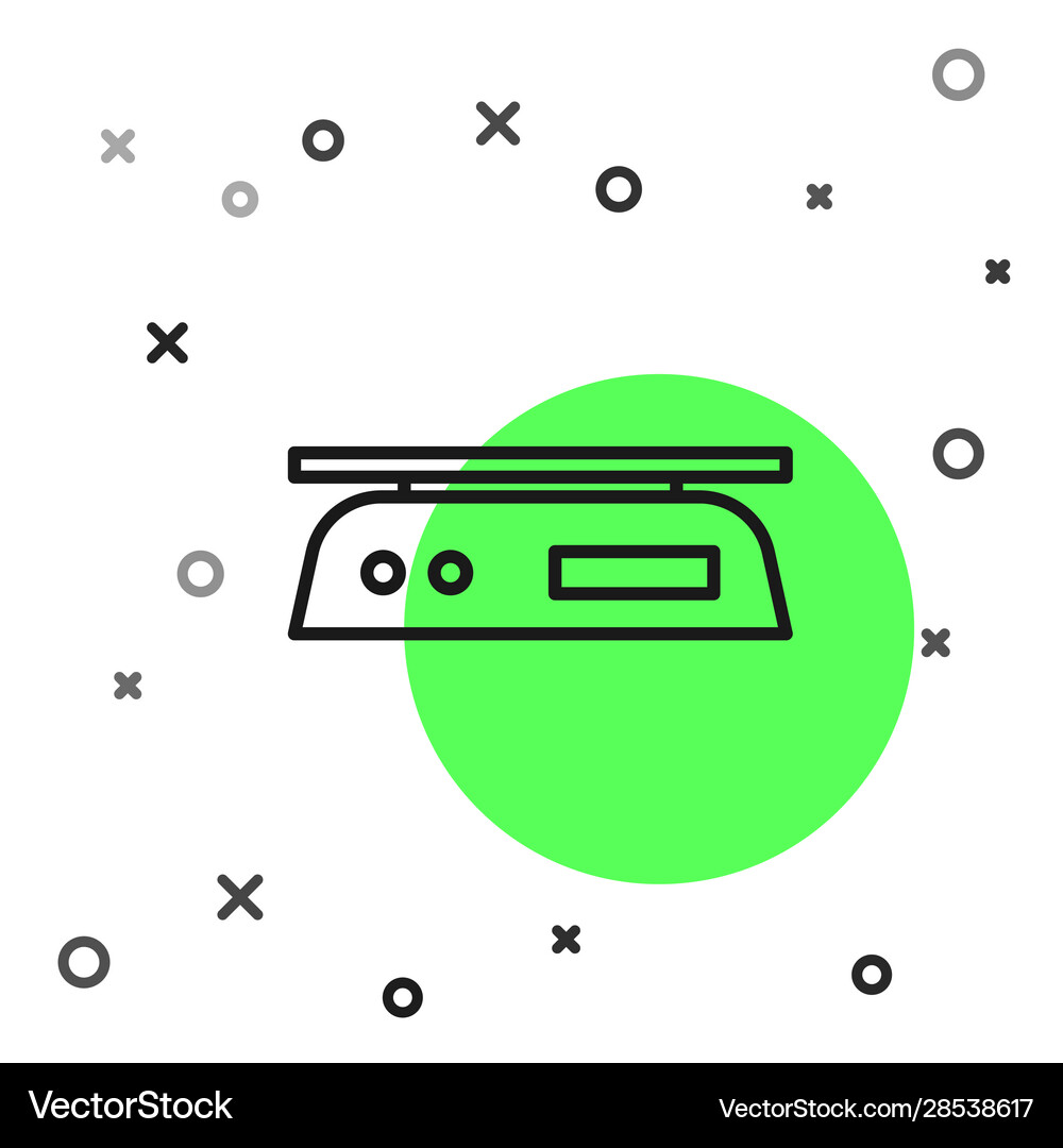 Black line electronic scales icon isolated Vector Image