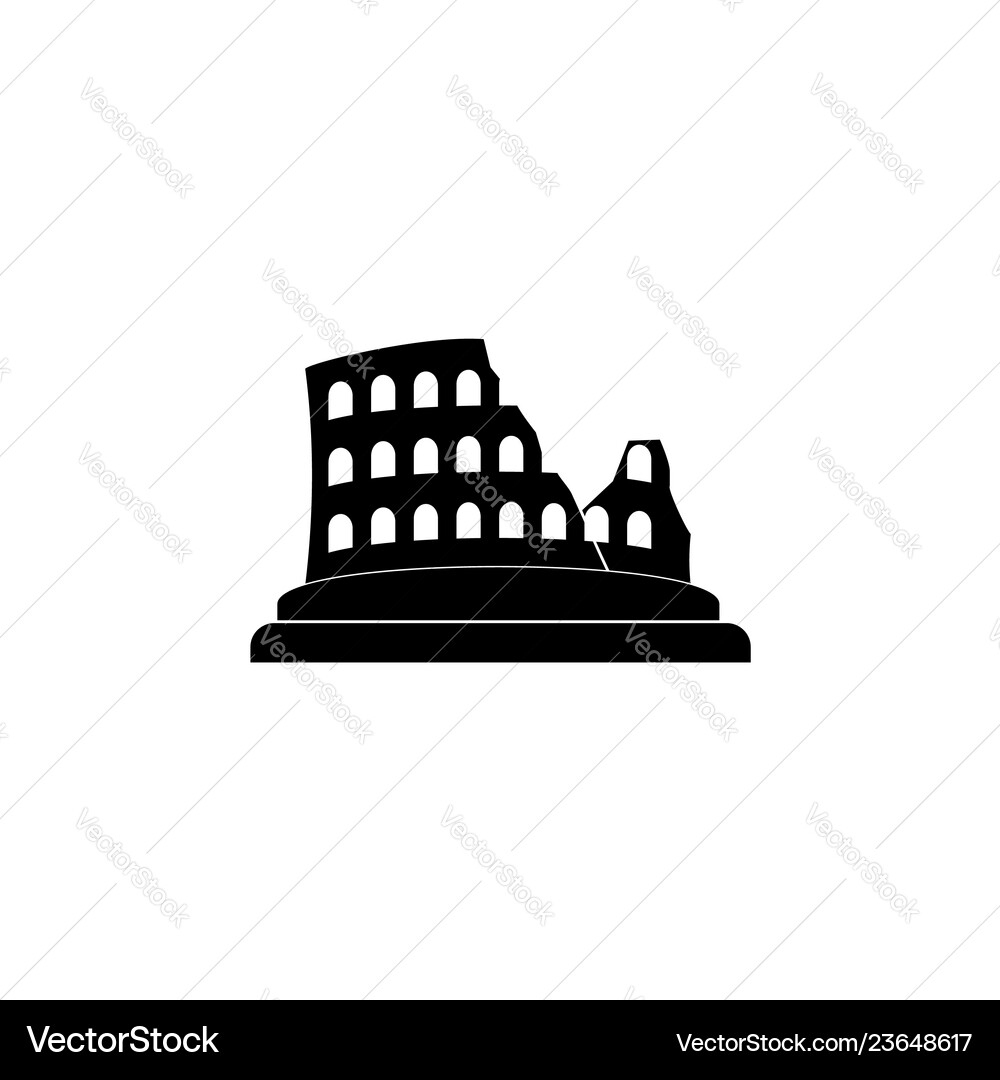 Coliseum icon colosseum black on white Royalty Free Vector