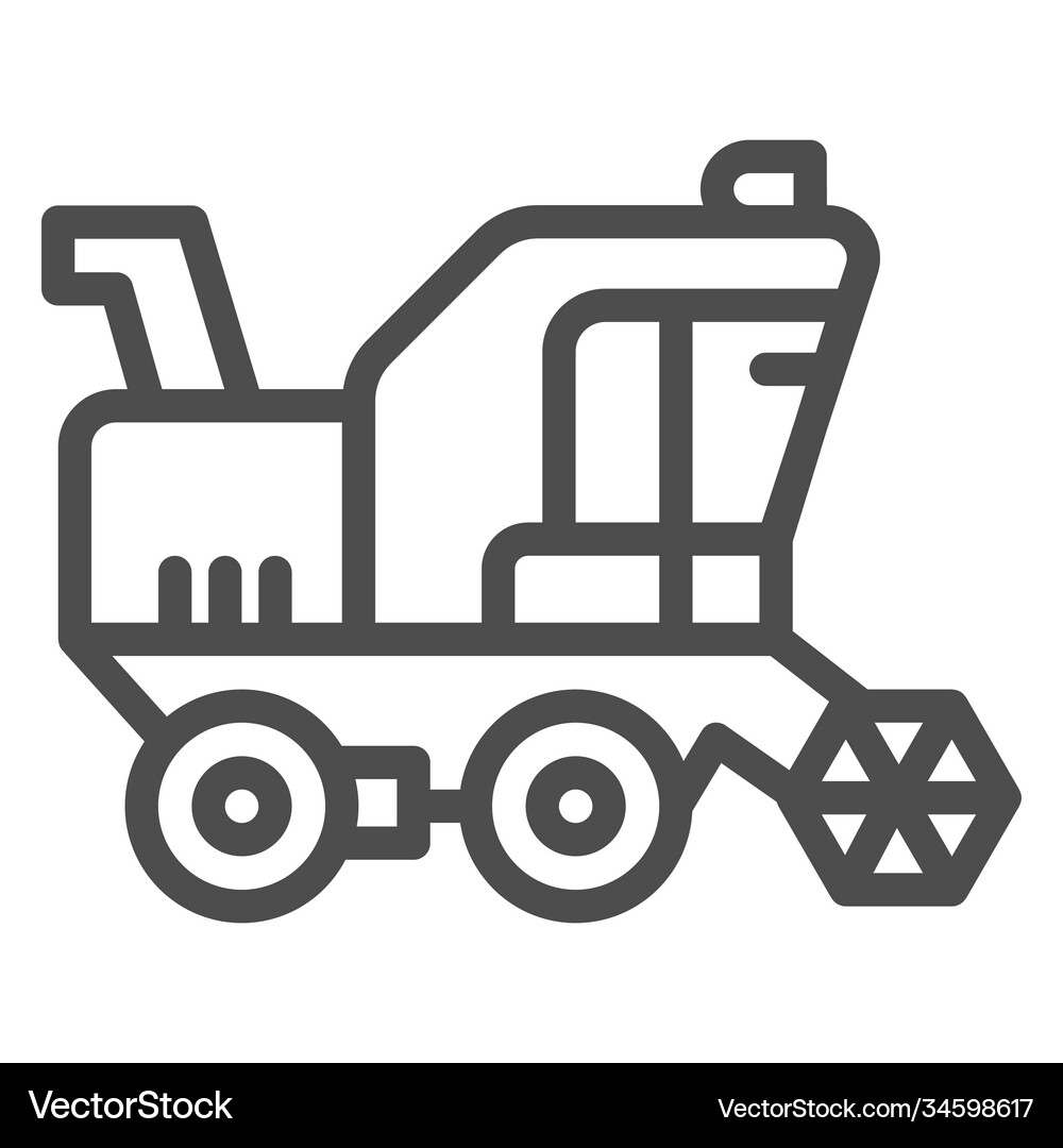 Combine line icon heavy equipment concept Vector Image