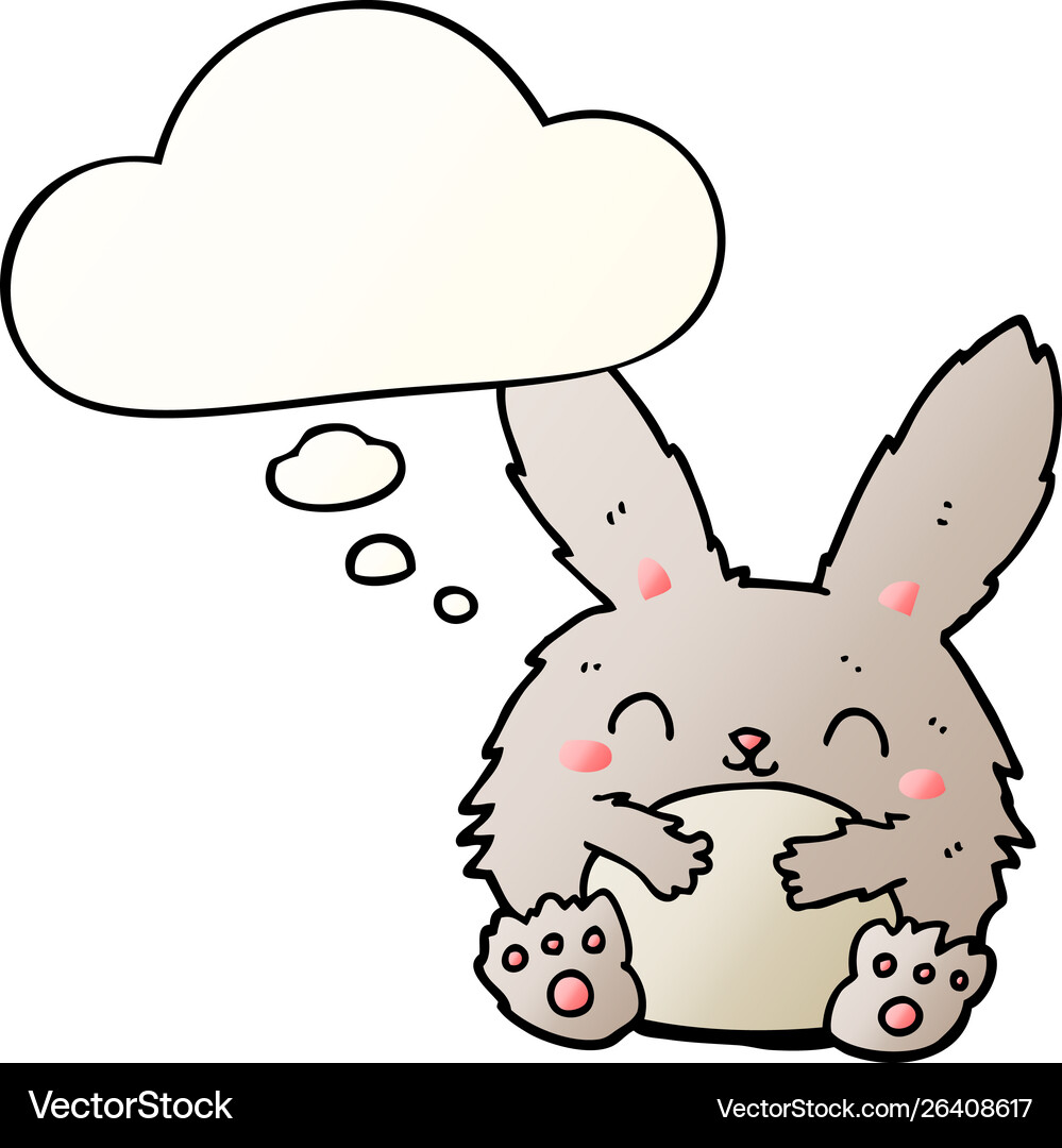 Cute cartoon rabbit and thought bubble in smooth Vector Image