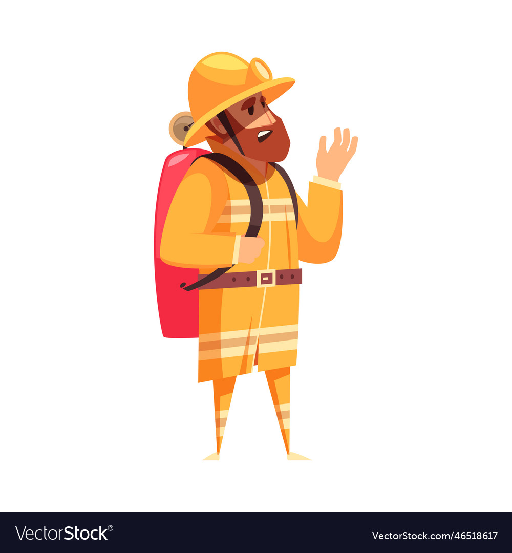 Firefighter flat Royalty Free Vector Image - VectorStock