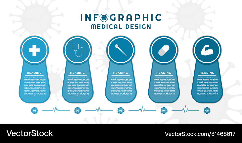 Infographic icon for medical timeline design Vector Image