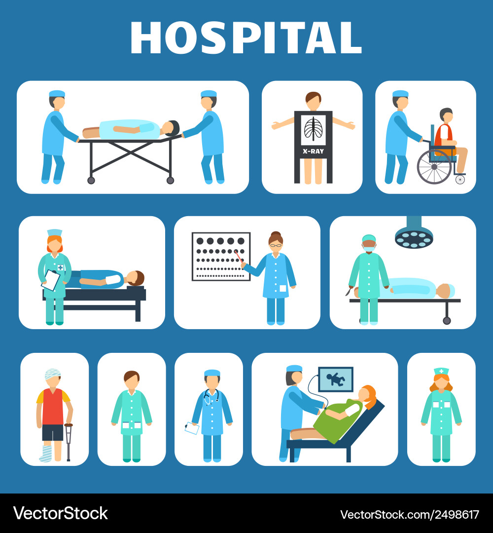 Medical flat pictograms set Royalty Free Vector Image