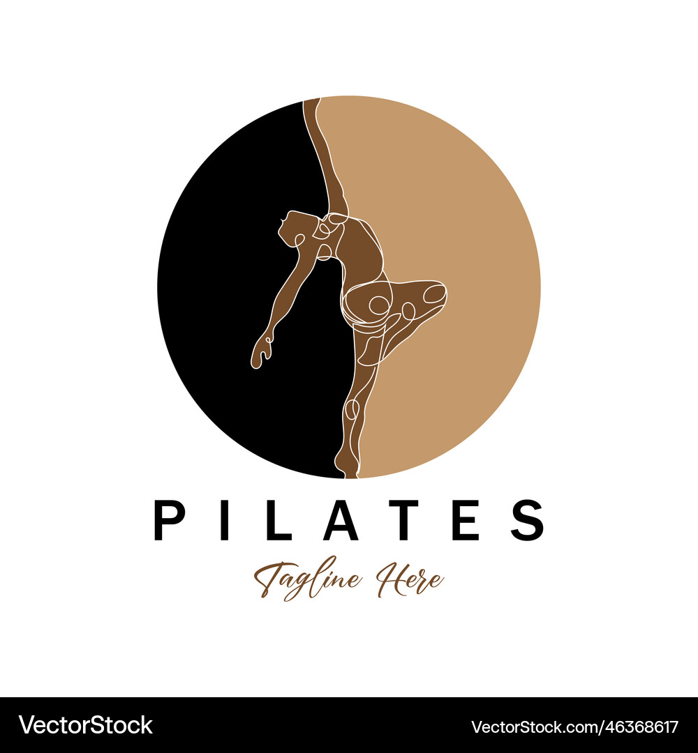 Pilates sitting pose logo icon symbol a calming Vector Image