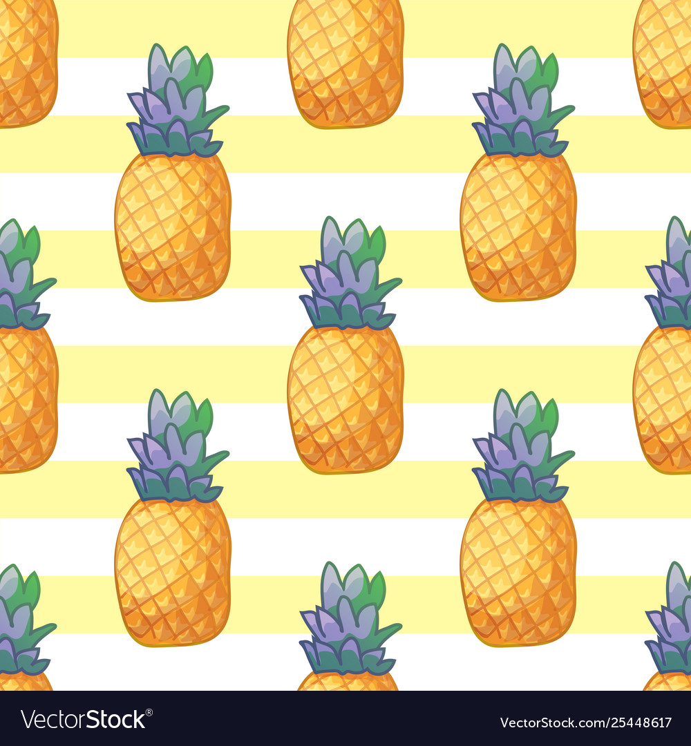 Pineapple cute pattern Royalty Free Vector Image