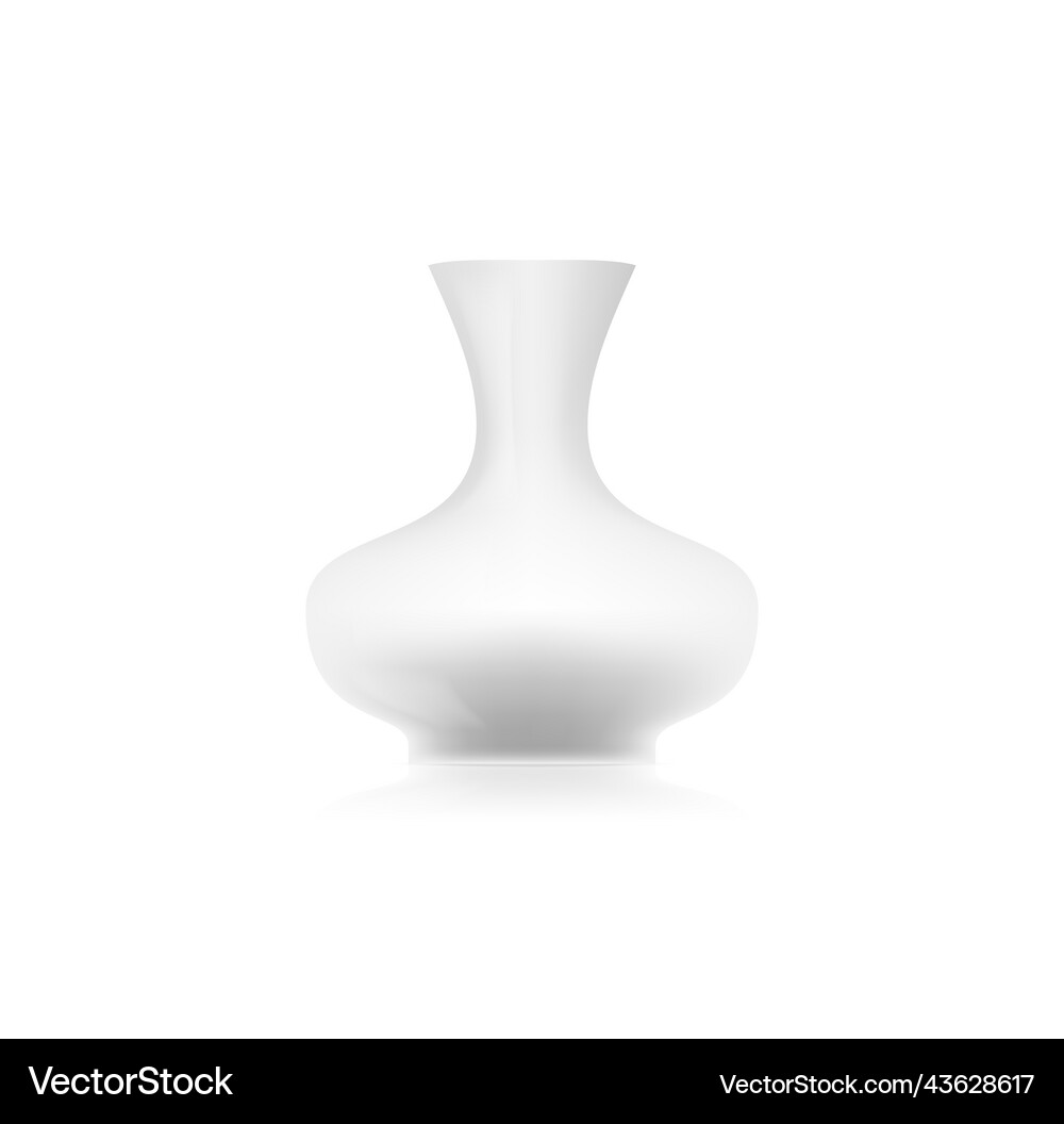 Realistic white ceramic porcelain vase 3d Vector Image