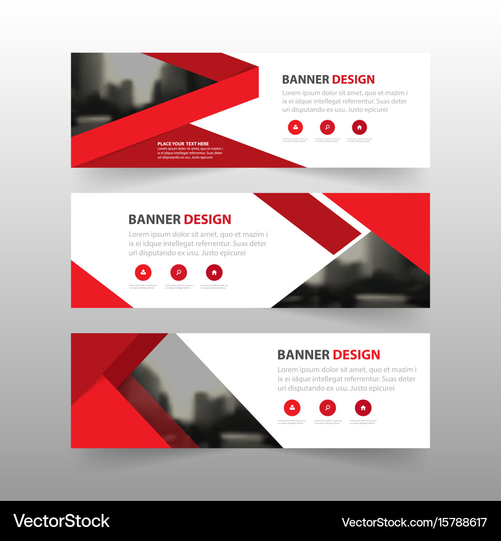 Red triangle abstract corporate business banner Vector Image