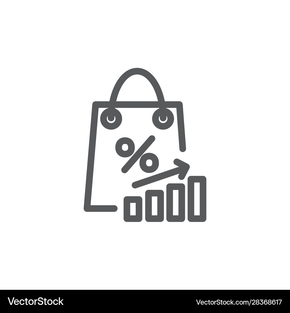 Sale line icon on white background Royalty Free Vector Image