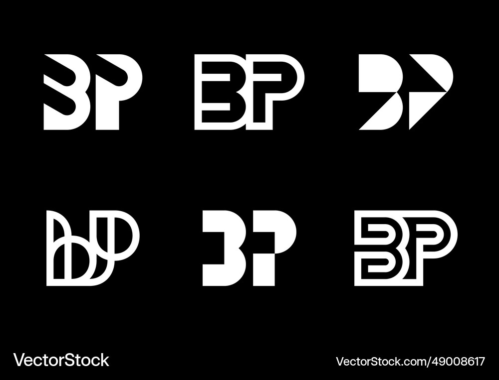 Set of letter bp logos Royalty Free Vector Image
