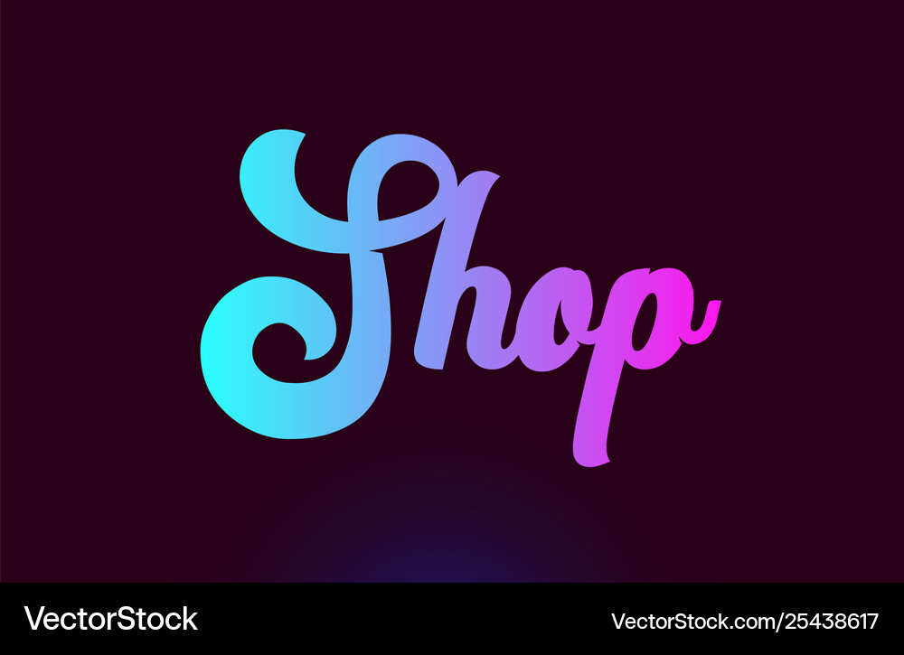 Shop pink word text logo icon design Royalty Free Vector