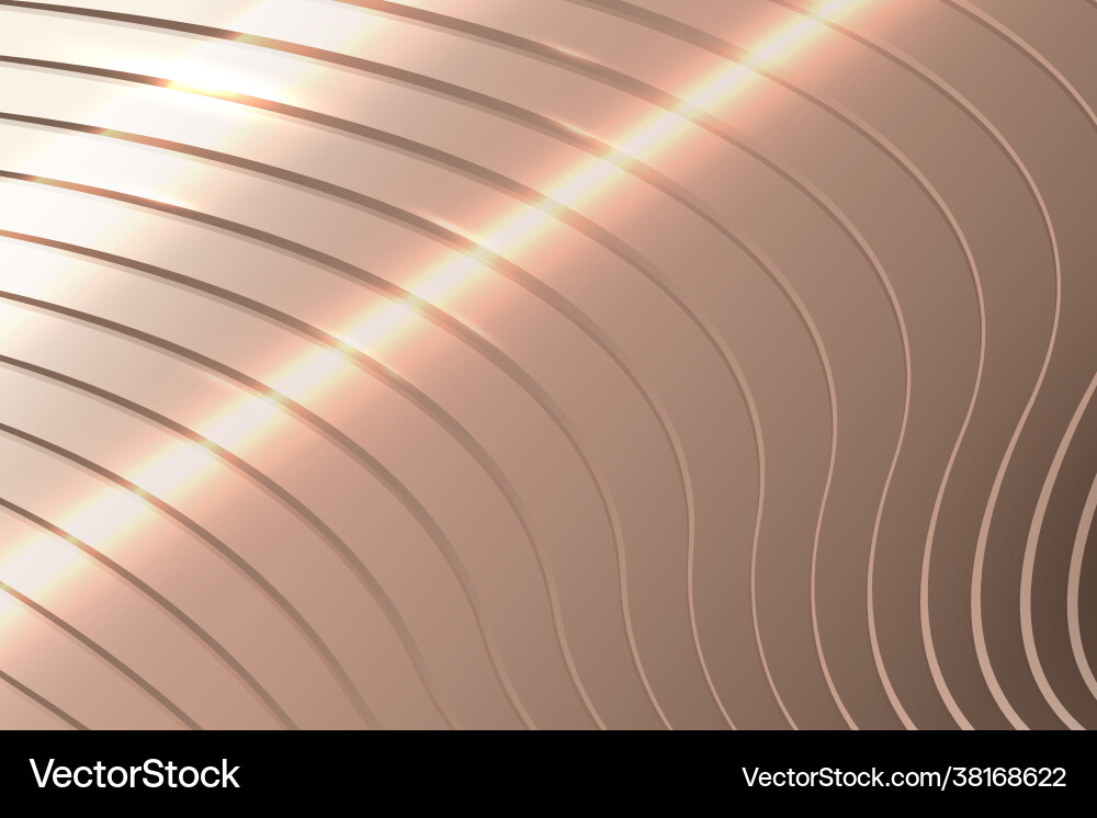 Abstract gold wavy with curved lines background Vector Image