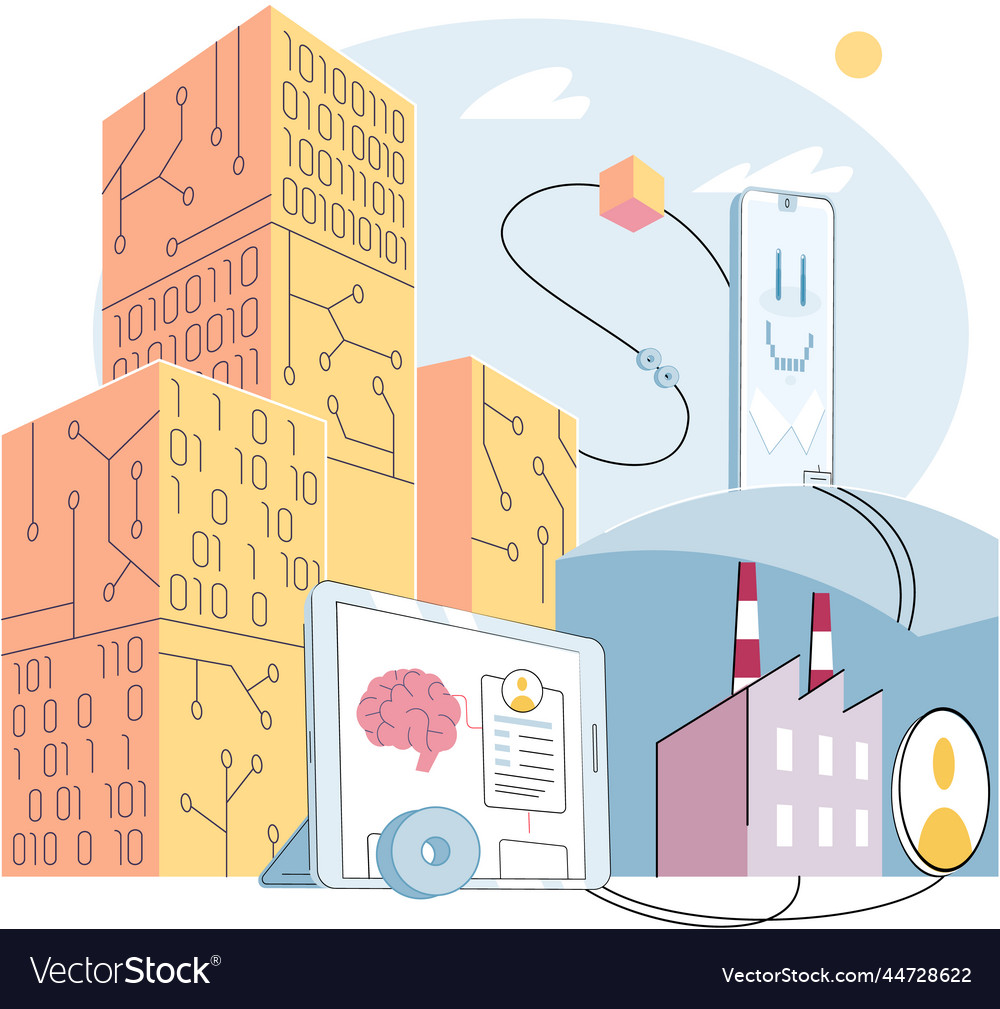 Artificial intelligence future technology neural Vector Image Artificial intelligence future technology neural Vector Image