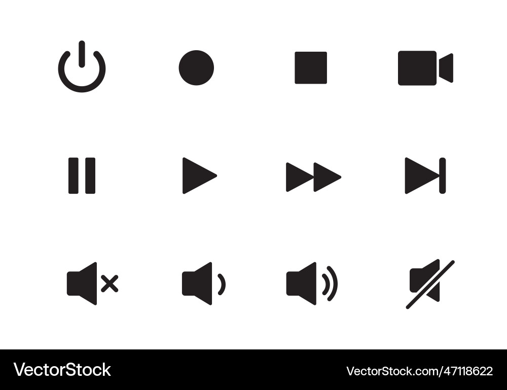 Audio video music player button icon sound Vector Image