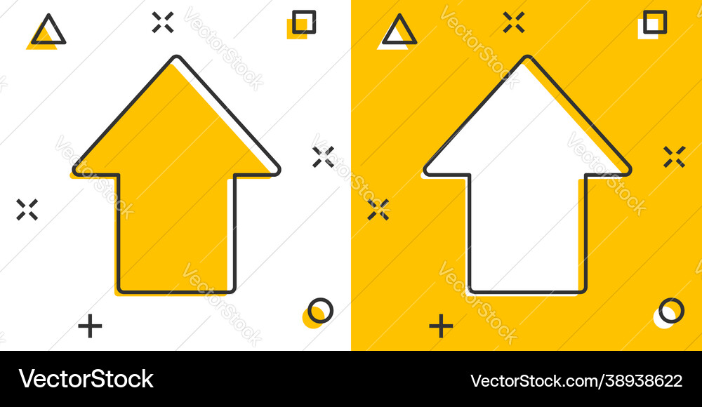 Cartoon arrow up icon in comic style forward Vector Image
