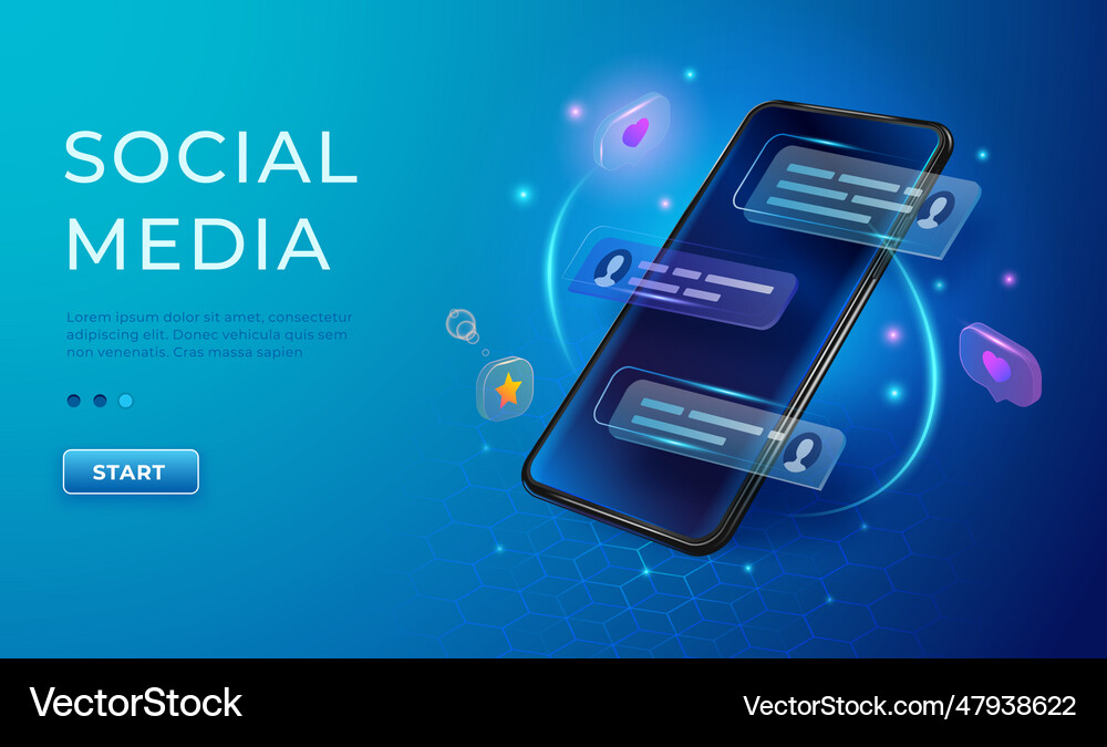 Chatting and communication concept 3d phone with Vector Image