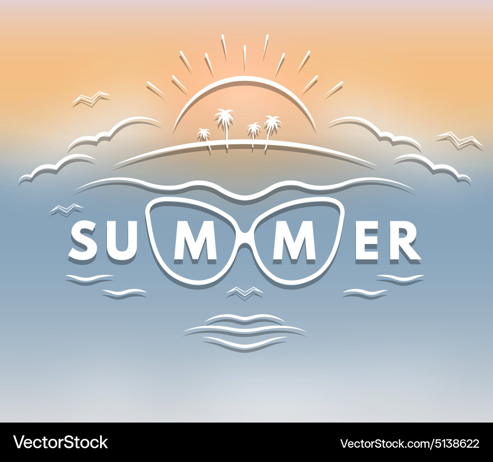 Emblem on the theme of summer Royalty Free Vector Image