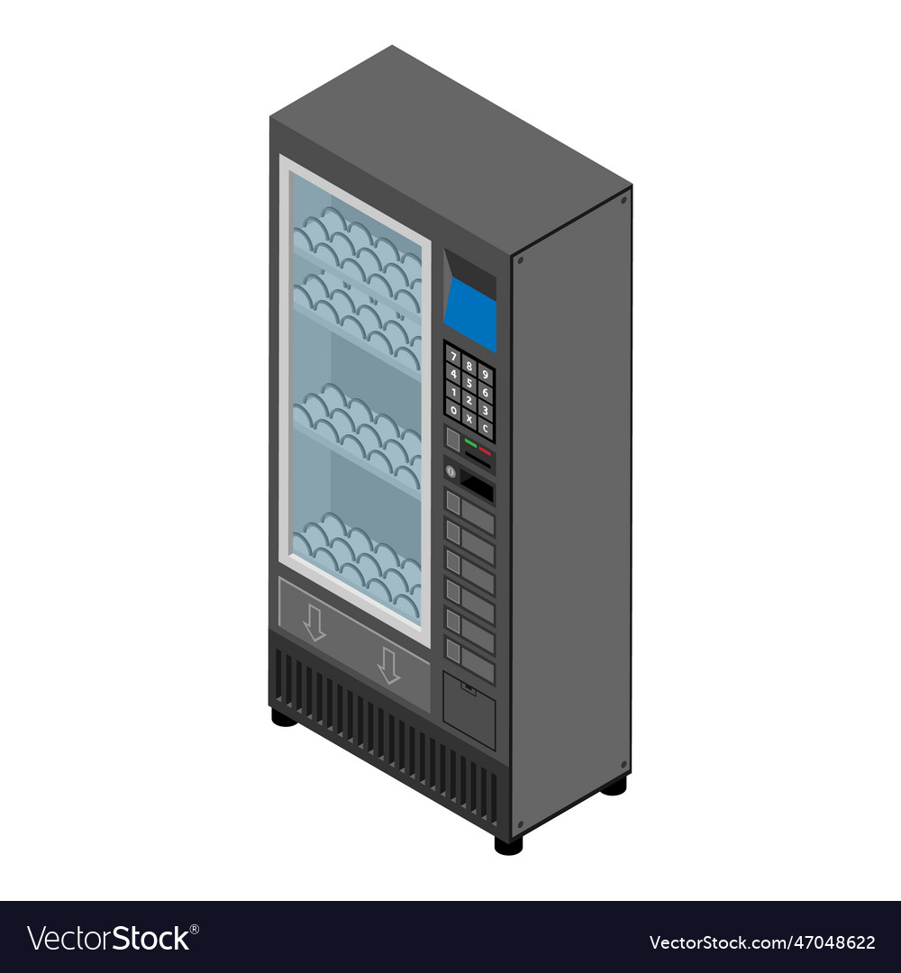 Empty vending machine isolated on white background