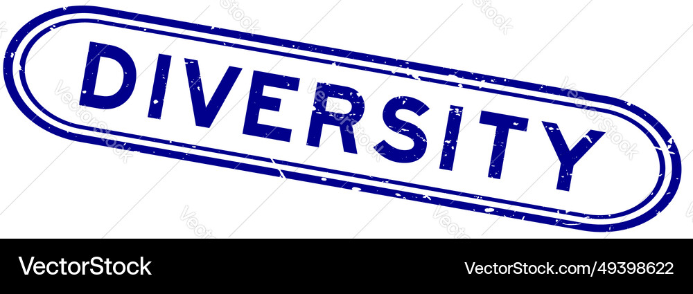 Grunge blue diversity word rubber seal stamp Vector Image