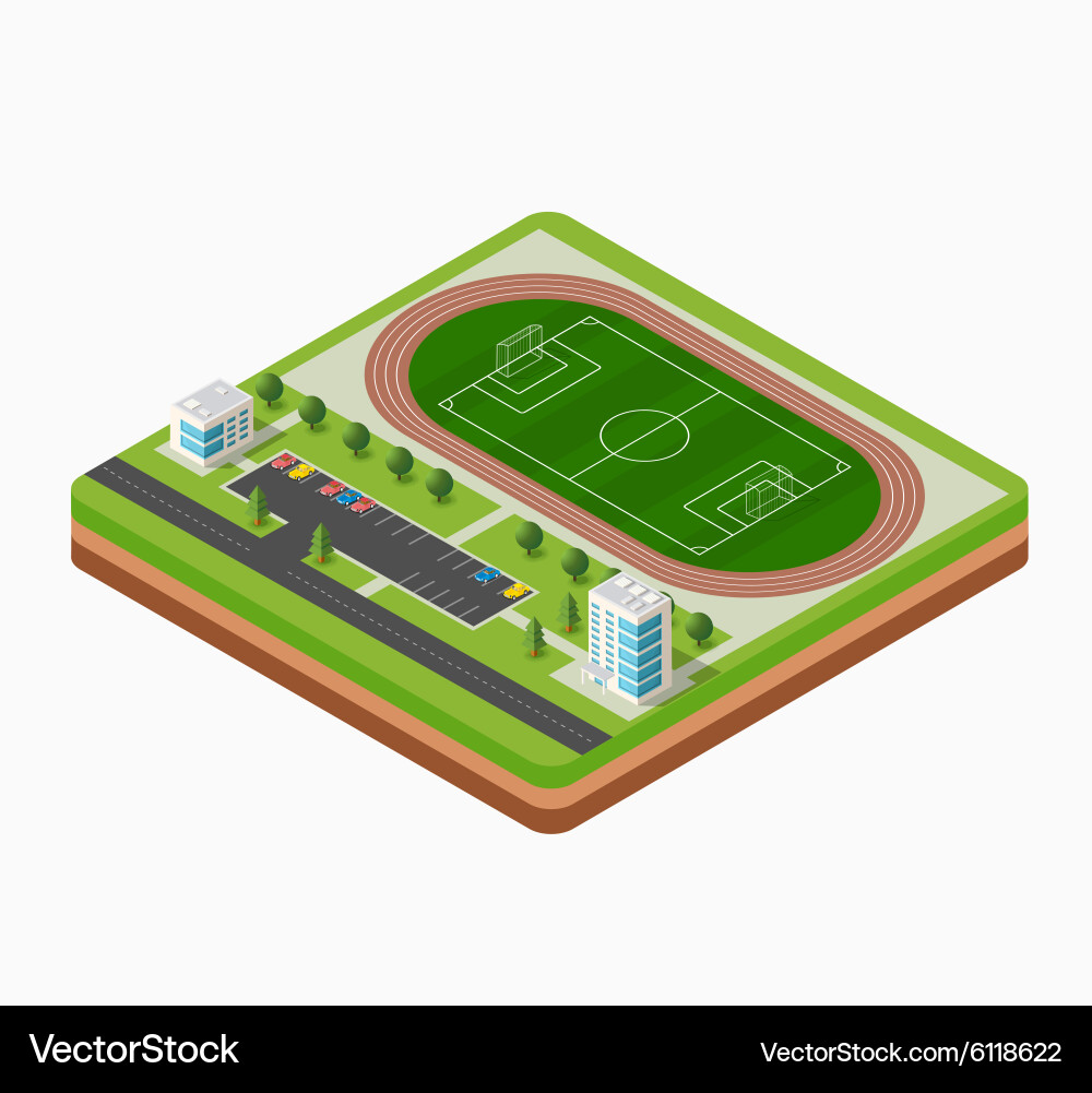Isometric football stadium Royalty Free Vector Image