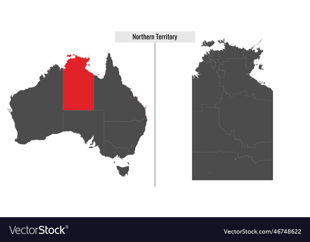 Map of northern territory state australia Vector Image
