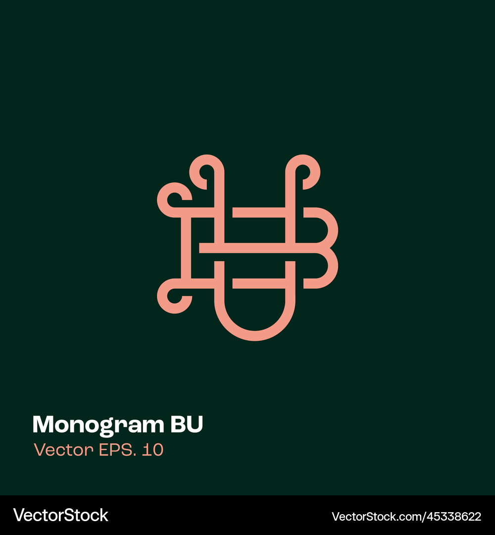Monogram logo bu Royalty Free Vector Image - VectorStock