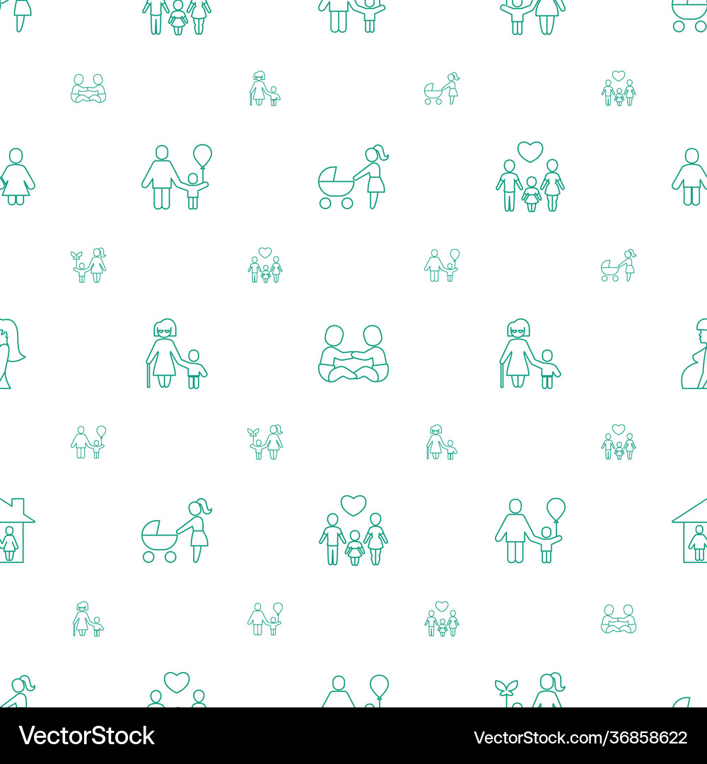Mother icons pattern seamless white background Vector Image