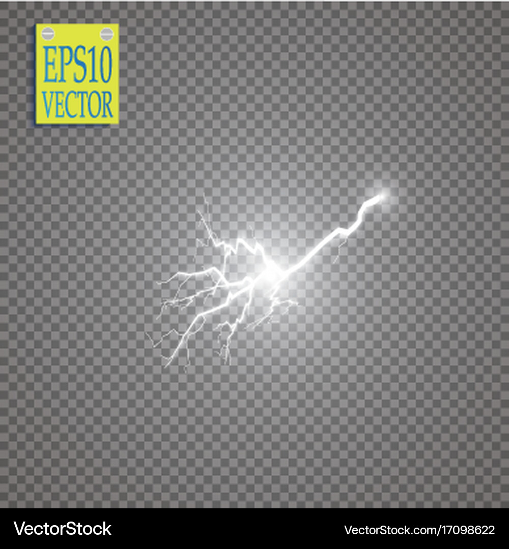 Set of lightnings thunder-storm and lightnings Vector Image