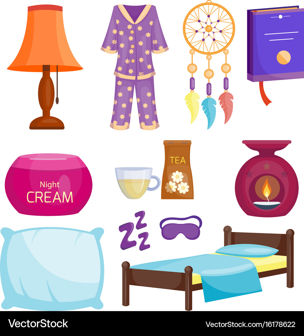 Sleep icons set collection nap Royalty Free Vector Image