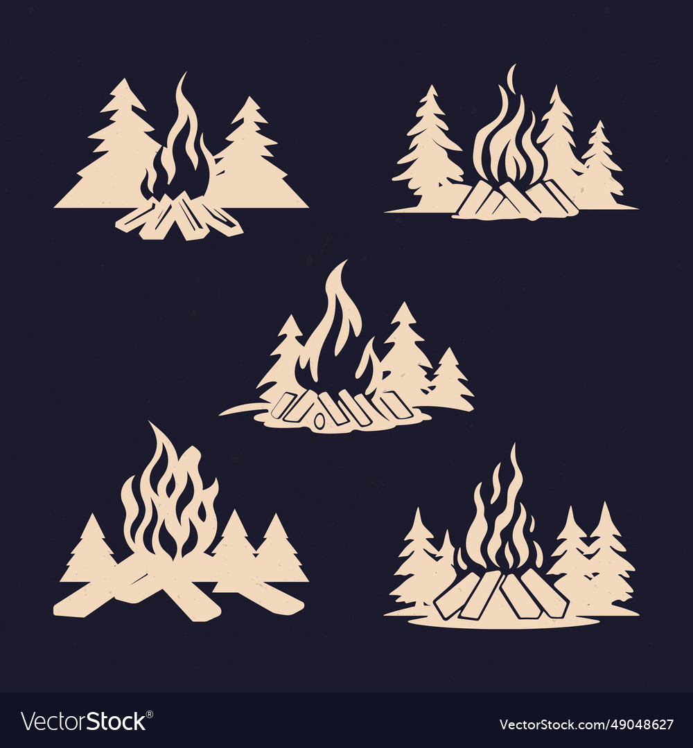 Camping icon elements pack Royalty Free Vector Image