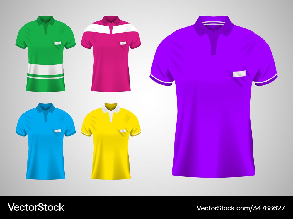 Colorful polo shirt set Royalty Free Vector Image
