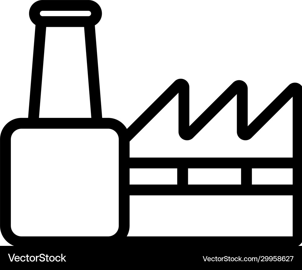 Factory icon isolated contour symbol Royalty Free Vector