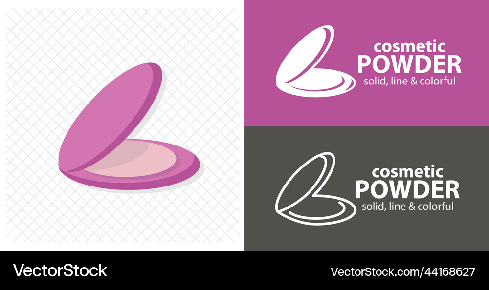 Female powder isolated flat line icon Royalty Free Vector