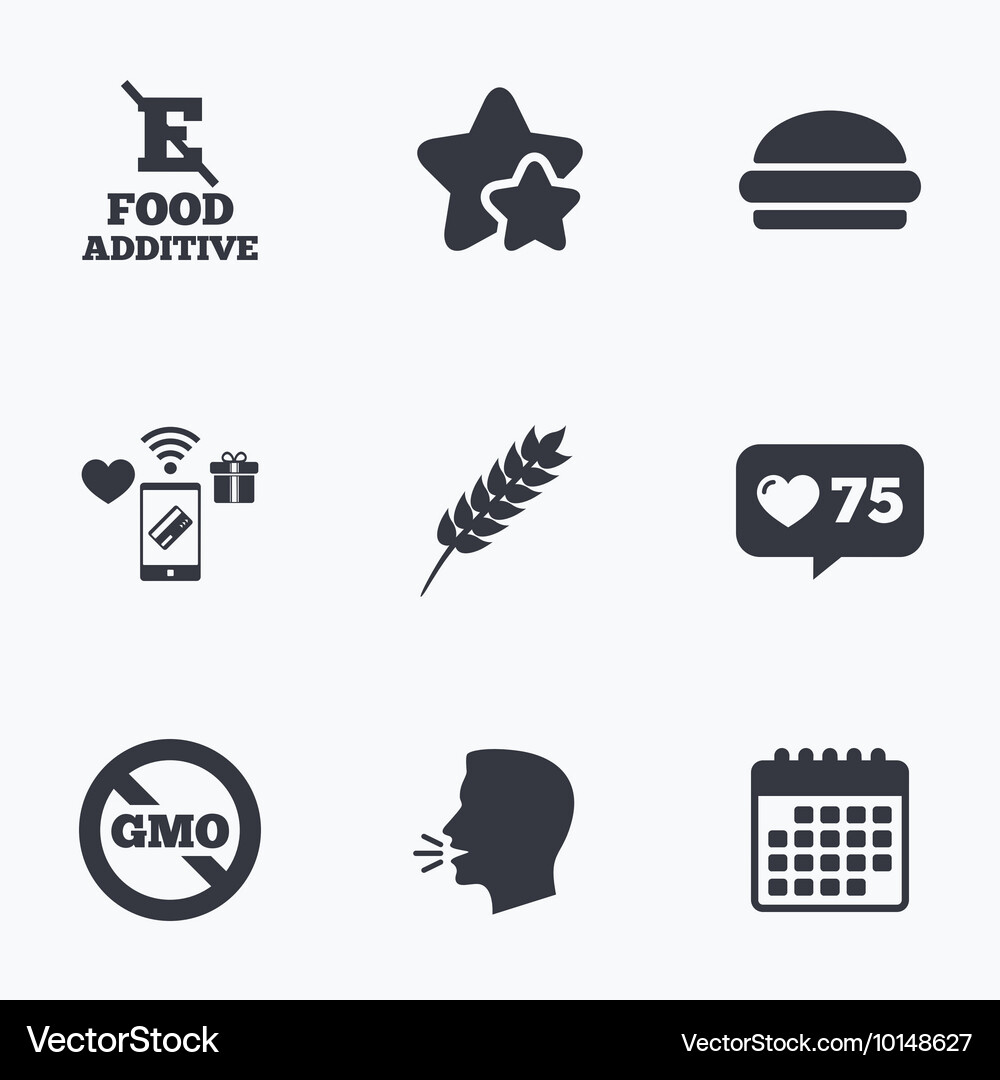 Food additive icon hamburger fast sign Royalty Free Vector