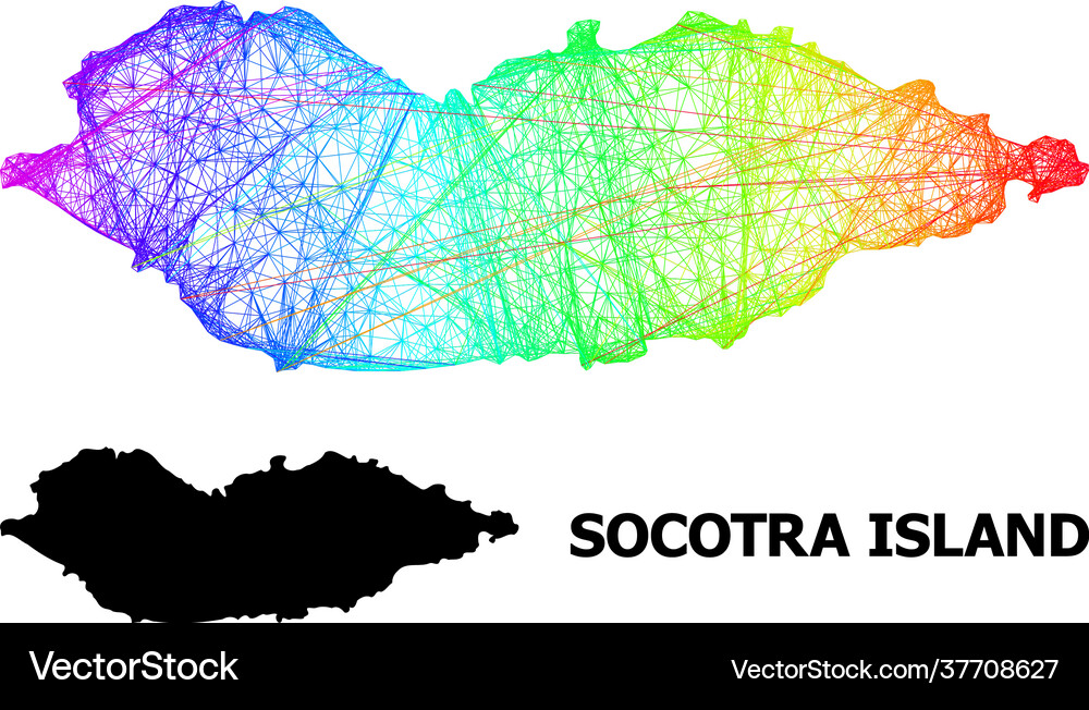 Hatched map socotra island with spectral Vector Image