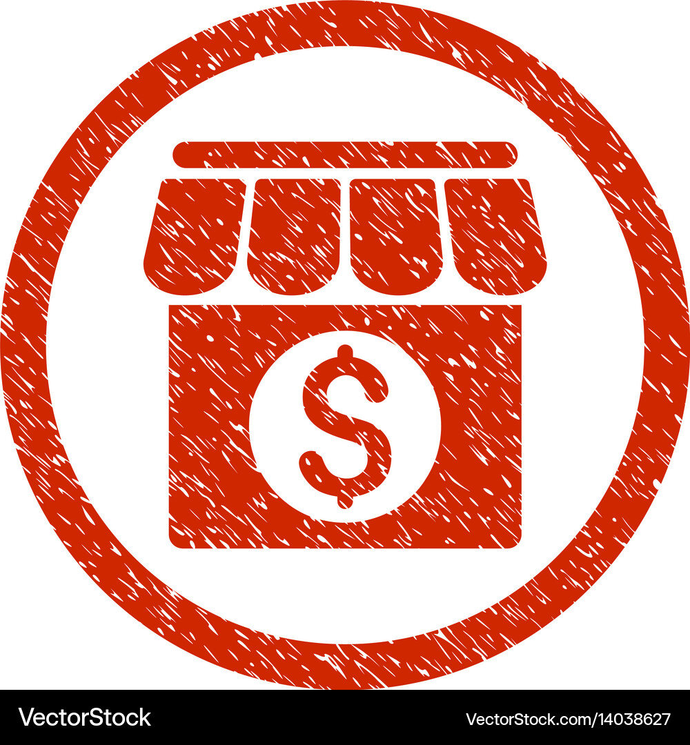 Market building rounded grainy icon Royalty Free Vector