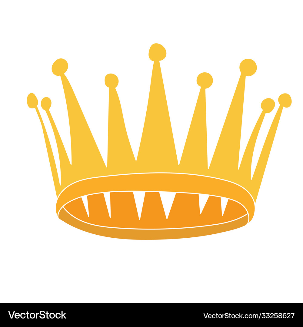 On white background golden crown icon Royalty Free Vector