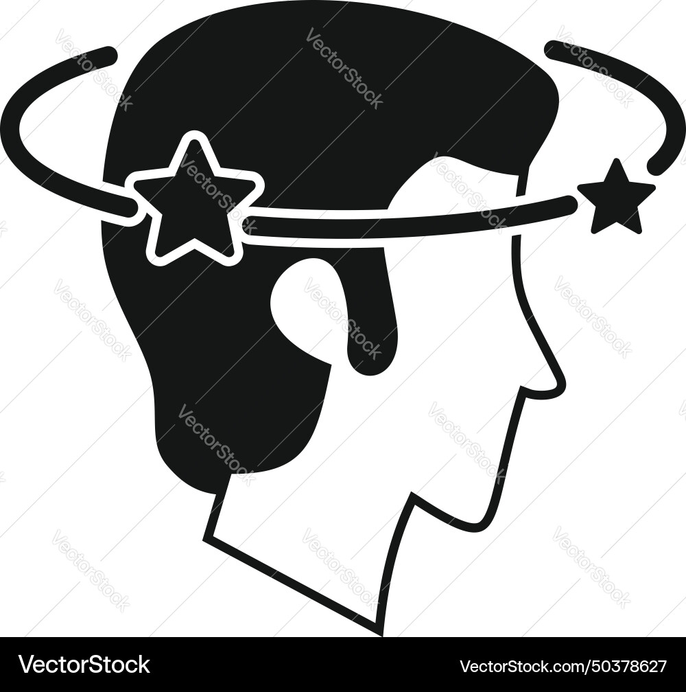 Pressure pain sick icon simple dizzy head Vector Image