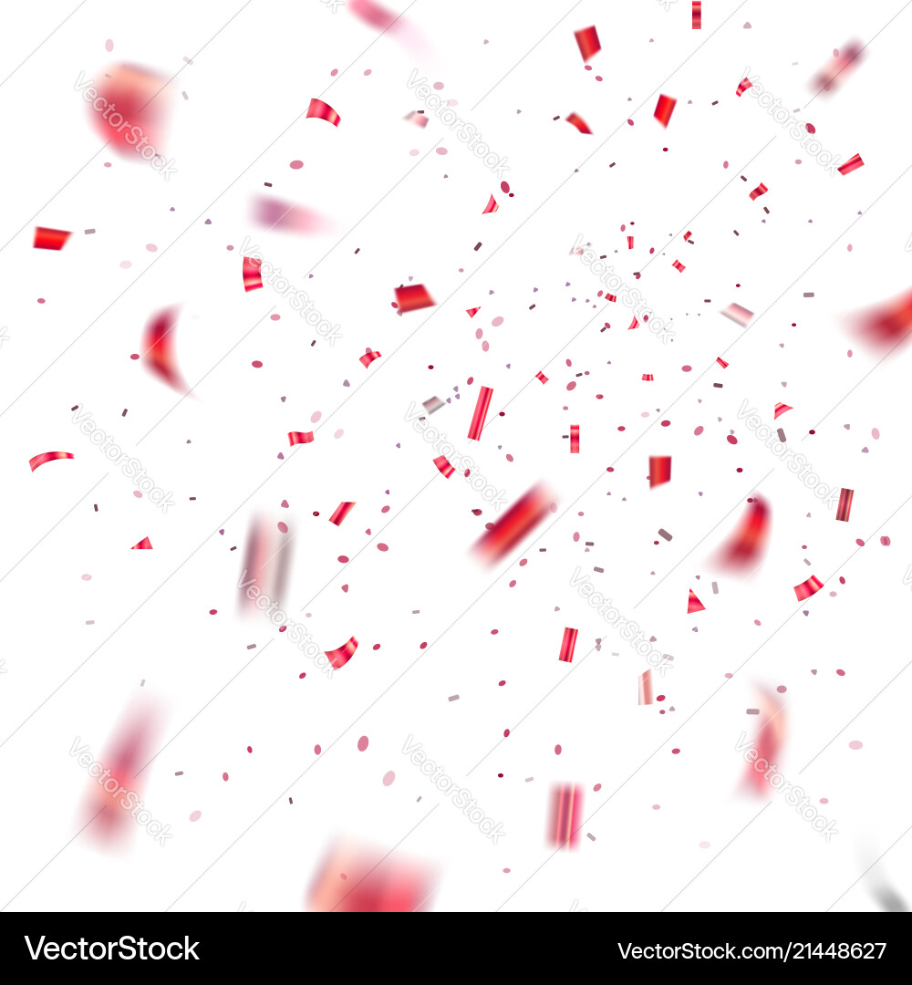 Red confetti explosion celebration isolated Vector Image