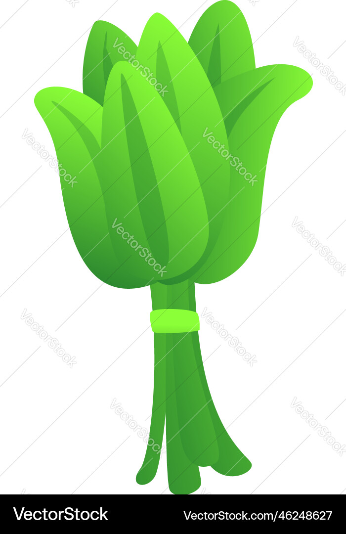 Sage bunch icon cartoon leaf plant Royalty Free Vector Image